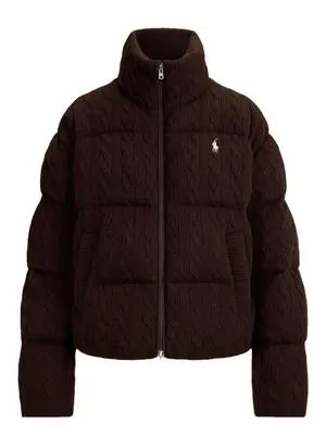 Polo Ralph Lauren Cable-knit Puffer Down Jacket - Black