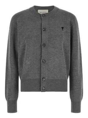 AMI Paris De Coeur" Cardigan - Grey