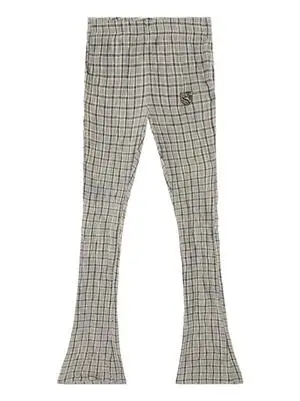 DIESEL® Diesel Plaid Flared Trousers Light Grey