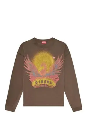 DIESEL® Graphic-print Long-sleeve T-shirt - Brown