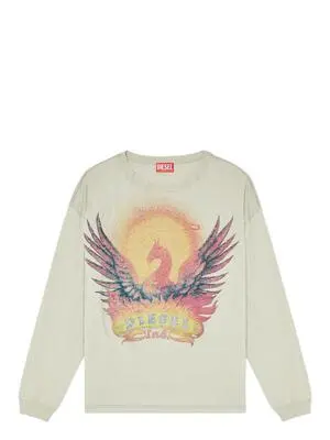 DIESEL® Phoenix-print Long-sleeve T-shirt - Beige