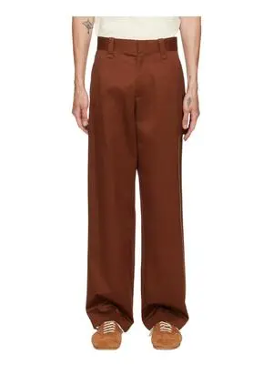 Helmut Lang Mid-rise Straight-leg Trousers - Brown
