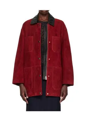 Nour Hammour Long-sleeve Leather Jacket - Carmine
