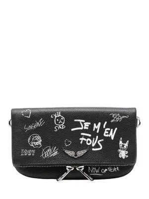 Zadig&Voltaire Mini Rock Graffiti Clutch Bag - Black