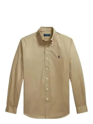 Polo Ralph Lauren Logo Embroidered Curved Hem Shirt - Brown