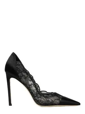 JIMMY CHOO Brigitte 100 Lace And Satin Pumps - Black