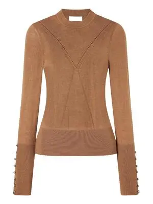 Rabanne Embellished Wool And Silk-blend Sweater - No
