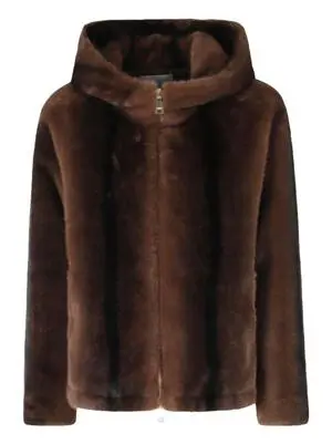 ERMANNO FIRENZE Zip-up Faux Fur Hooded Jacket - No