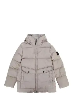 Stone Island Hooded Down Jacket - Grey
