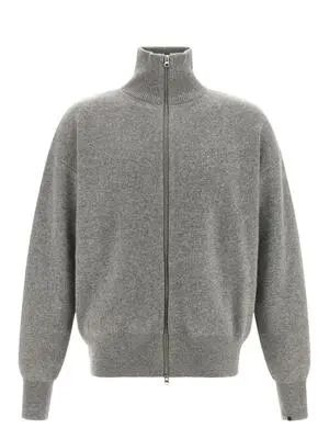 Extreme Cashmere Long-sleeved Zip-up Cardigan - Gray