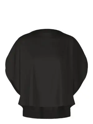 Issey Miyake Boat Neck Pleated Top - Black