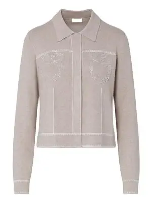 Liu Jo Embellished Knit Jacket - Beige