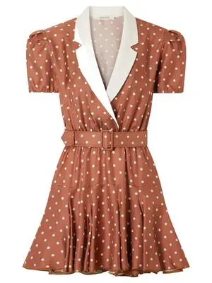 RODARTE Belted Polka-dot Silk Midi Dress - No