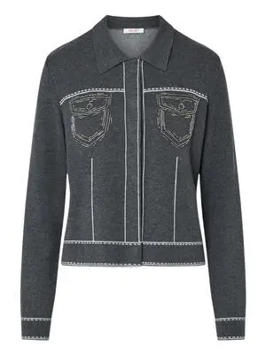 Liu Jo Embellished Knit Jacket - Grey
