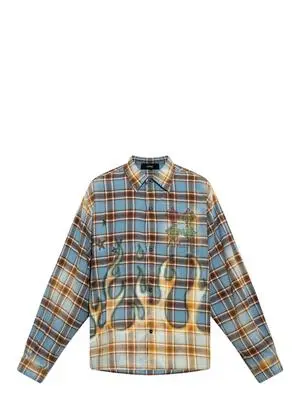 Amiri Oversized Checked Logo Shirt - Blue