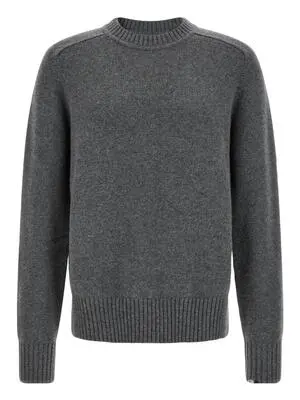 Extreme Cashmere Crewneck Sweater With Striped Embroidery - Gray