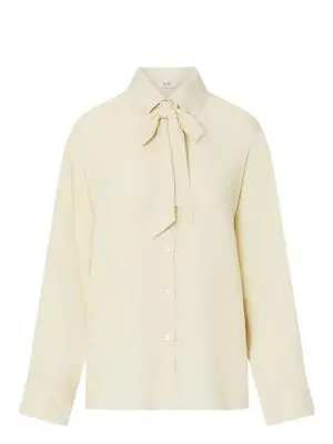 Liu Jo Crepe De Chine Blouse With Bow Detail - Cream