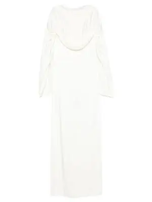 Stella McCartney Draped Detail Dress With Cape Effect Sleeves - White