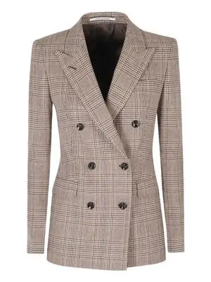 Tagliatore Double-breasted Checked Long-sleeve Blazer - No