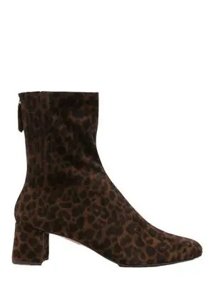 AQUAZZURA Saint Honore Leopard-print Ankle Boots - Brown