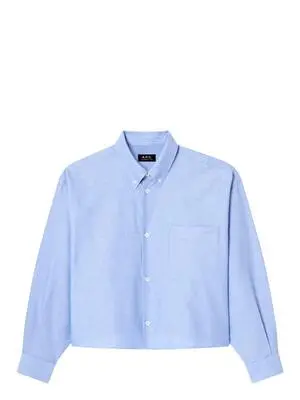A.P.C. A.P.C. Cropped Button-Down Shirt With Embroidered Logo