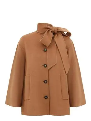 Zimmermann Valiant Pussybow Coat - Camel