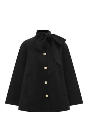 Zimmermann Valiant Pussybow Coat - Black