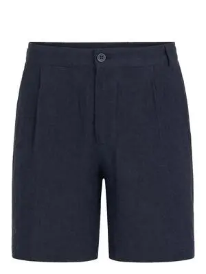 PERCIVAL Linen Pleated Shorts - Navy