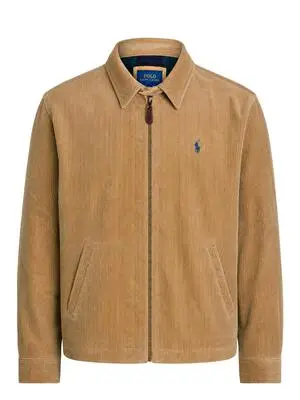 Polo Ralph Lauren Corduroy Embroidered Logo Windbreaker Jacket - Khaki