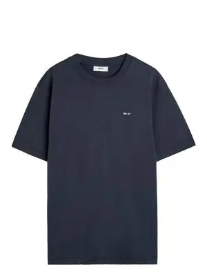Nn07 Adam Logo-embroidered Cotton T-shirt Navy