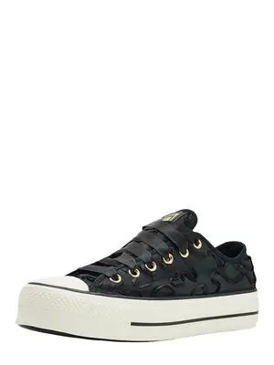 CONVERSE Chuck Taylor All Star Lift Platform Ribbon Low Top Sneakers - Black