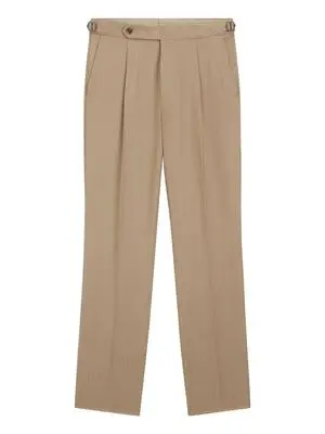 BOSS Tapered-fit Virgin Wool Serge Pants - Beige