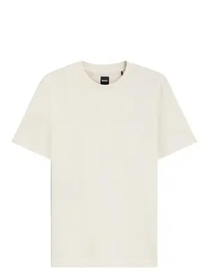 BOSS Corduroy-jacquard T-shirt In Mercerized Cotton - White