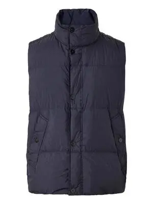 Stone Island STONE ISLAND Garment-Dyed Quilted Shell Gilet Blue
