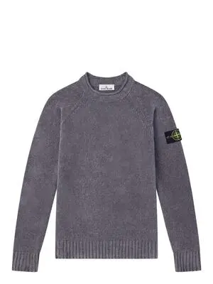 Stone Island Mouliné Cotton-chenille Sweater - Gray