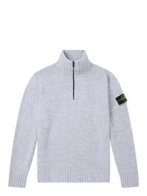 Stone Island Wool-blend Half-zip Sweater - Gray