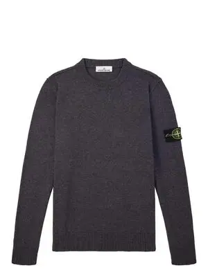 Stone Island Wool-blend Crewneck Sweater - Gray