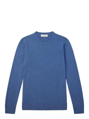 PIACENZA CASHMERE 1733 Virgin Wool Crewneck Sweater - Blue