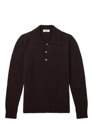 PIACENZA CASHMERE 1733 Cashmere And Silk-blend Polo Sweater - Brown
