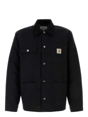 Carhartt Work In Progress Canvas Chore Jacket With Corduroy Collar - Black