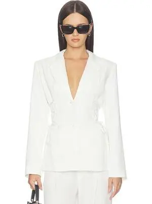 Superdown Jennifer Lace Up Blazer - Ivory