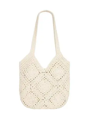 8 Other Reasons Hand Crocheted Slouchy Shoulder Bag - Ivory