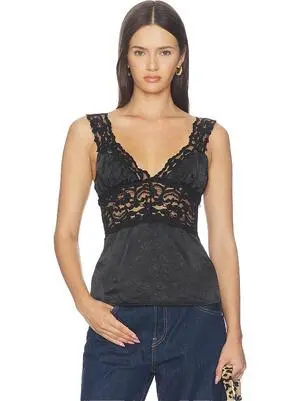 MORE TO COME Lace Trimmed Camisole - Black
