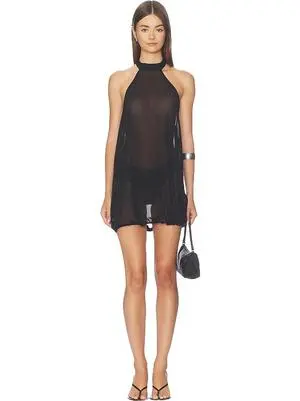NIIHAI Halterneck Sheer Mini Dress - Black