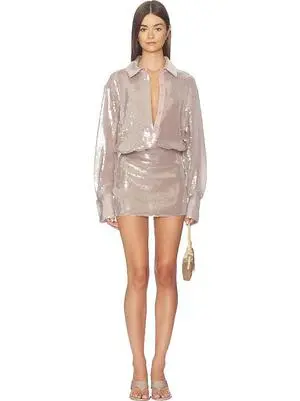 Retrofete Retrofete Briseis Sequin Dress Truffle