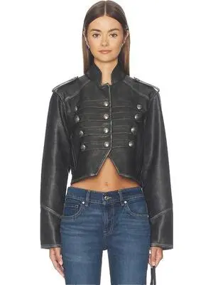 Free People We The Free Ryland Faux Band Jacket - Black