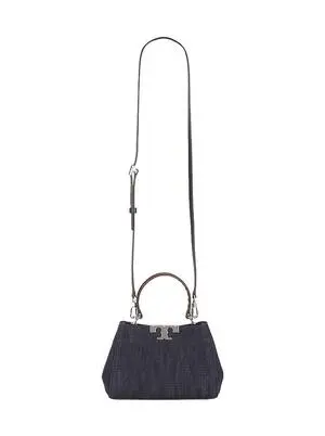 Tory Burch Eleanor Denim Mini Satchel Bag - Midnight