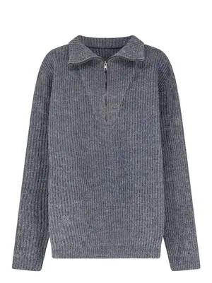 MAISON MARGIELA Ribbed Linen And Wool Blend Sweater - Grey