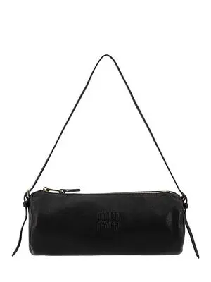Miu Miu Mini Aviator Leather Shoulder Bag - Black