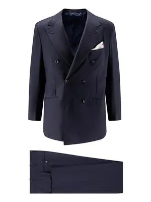 Kiton Doublebreasted Wool Suit - Blue